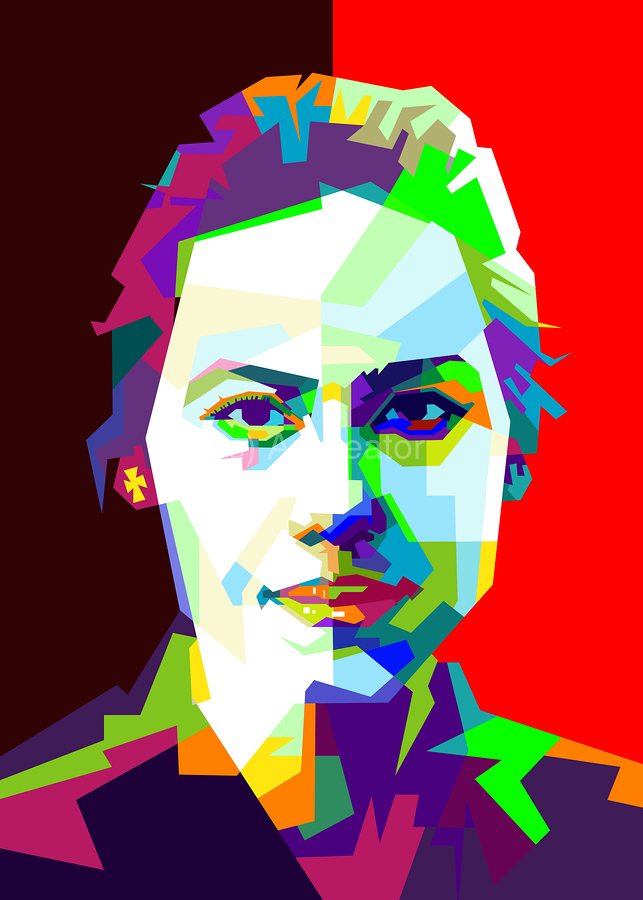 Beautiful Javanese Actress Wolly Sutinah Art WPAP by Artkreator Wall Art