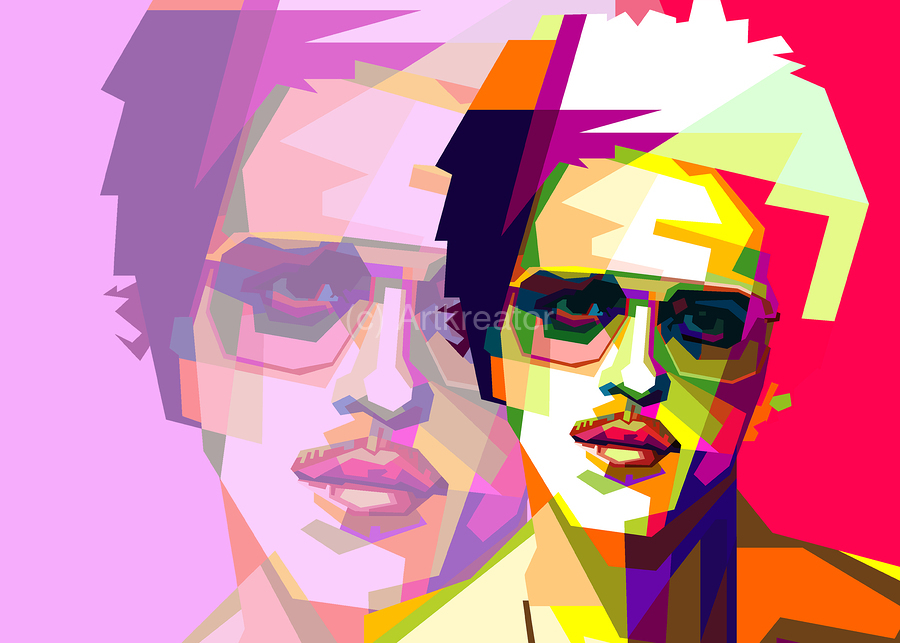 Bruno Mars Pop Art WPAP Landscape by Artkreator Wall Art