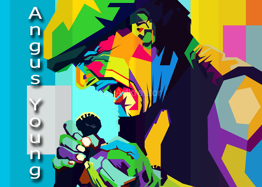 Angus Young Rock Singer Pop Art WPAP by Artkreator Wall Art