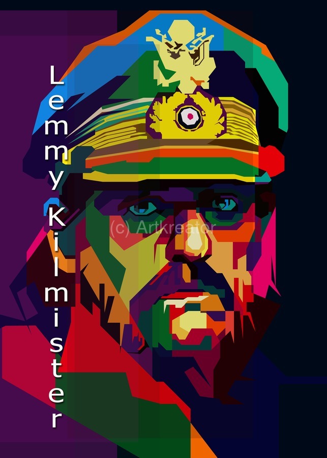 Ian Lemmy Kilmister Pop Art WPAP by Artkreator Wall Art