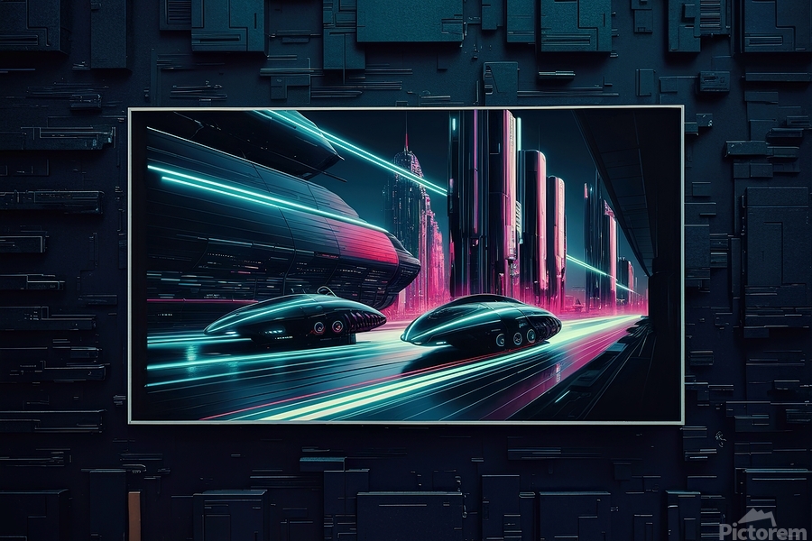 Dark pixels texture futuristic background by Fieraru Elena Wall Art