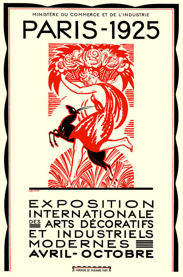 PARIS 1925 Decorative Arts Exposition Poster by Retrographics Wall Art