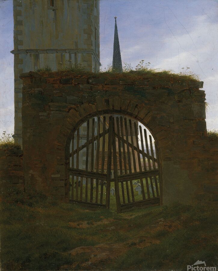 Caspar David Friedrich - The Cemetery Gate Churchyard by Wirla Wall Art
