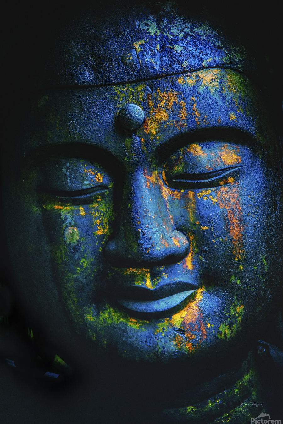 Bouddha bleu | Blue Buddha by Louise Tanguay Wall Art