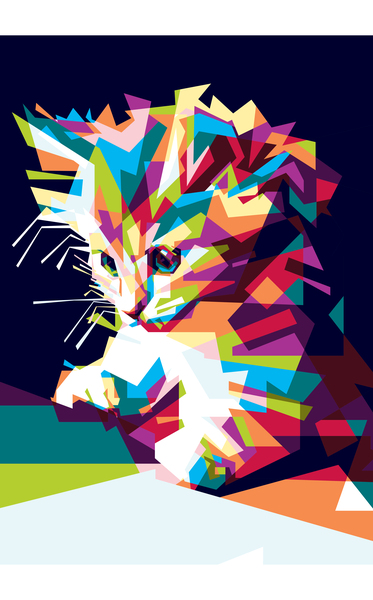 full color cat pop art style by GrapyArt Wall Art