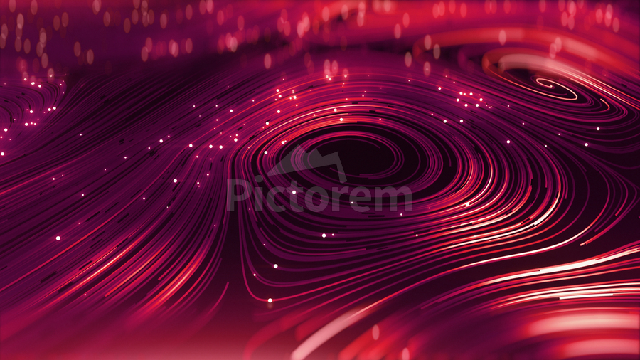 3d render abstract red round network background by GrapyArt Wall Art