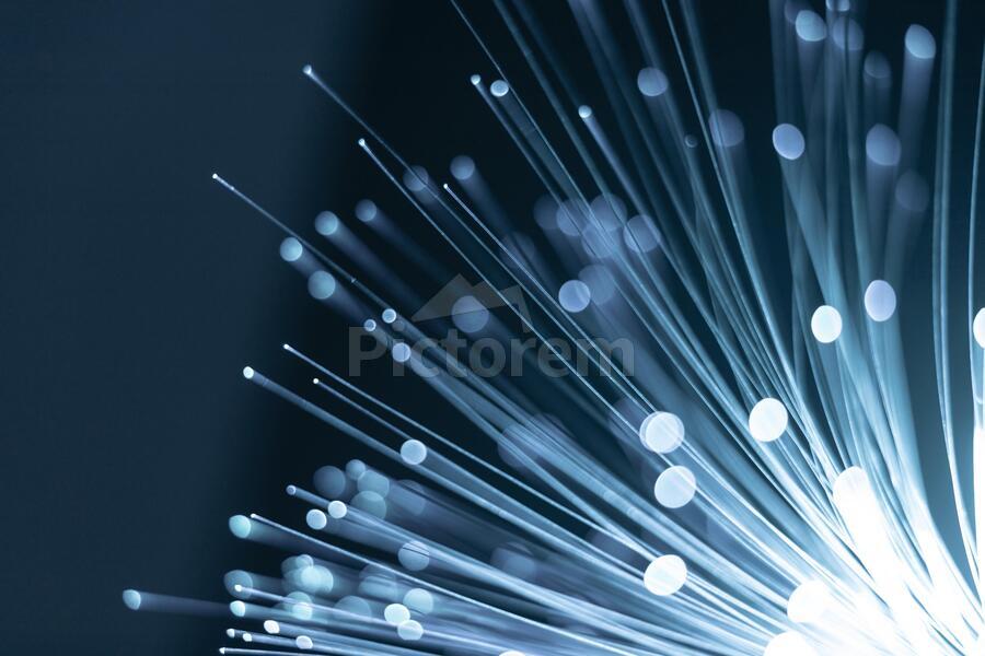 blue optic fiber close up by GrapyArt Wall Art