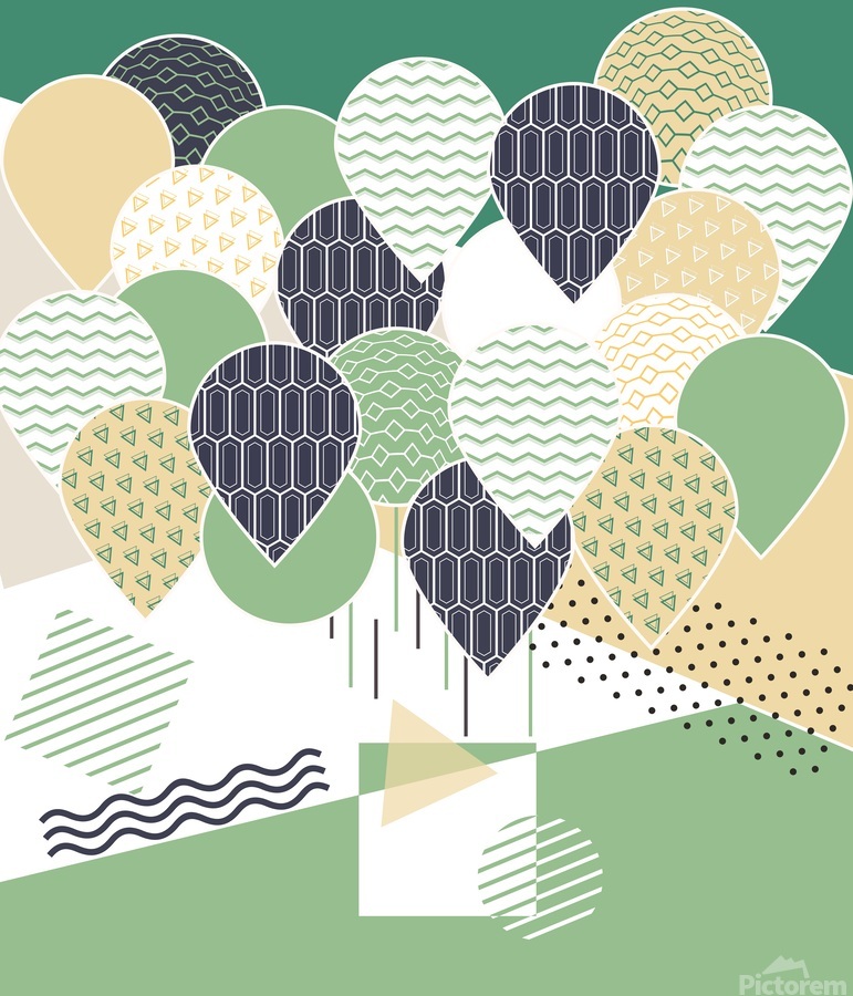 balloon color graphics by Anjhany Wall Art