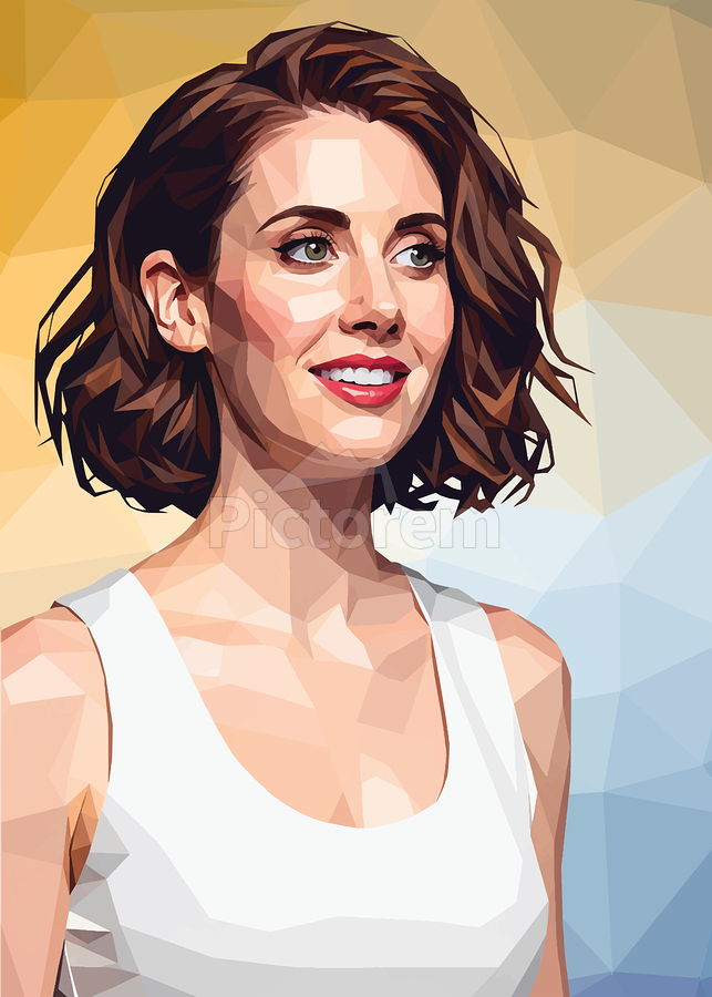 Alison Brie Low poly by Low Profile Wall Art