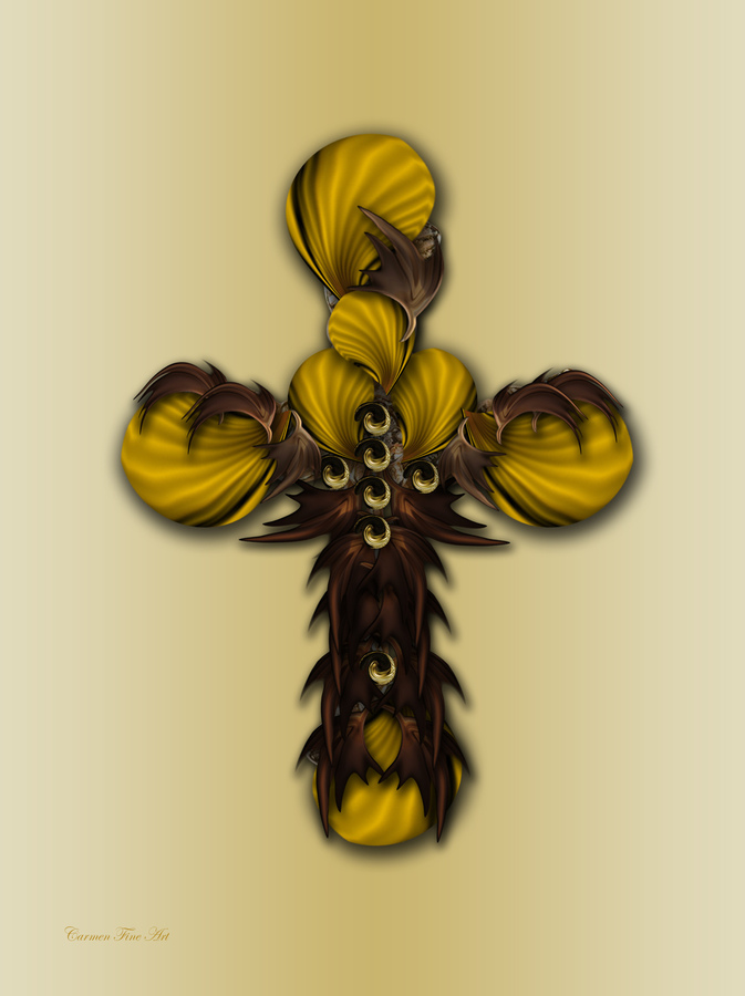 Cross Leaves Abstraction by Carmen Fine Art Wall Art