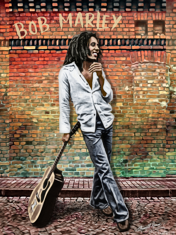 Bob Marley Portrait Print by Theresa Channell-Ramos Wall Art