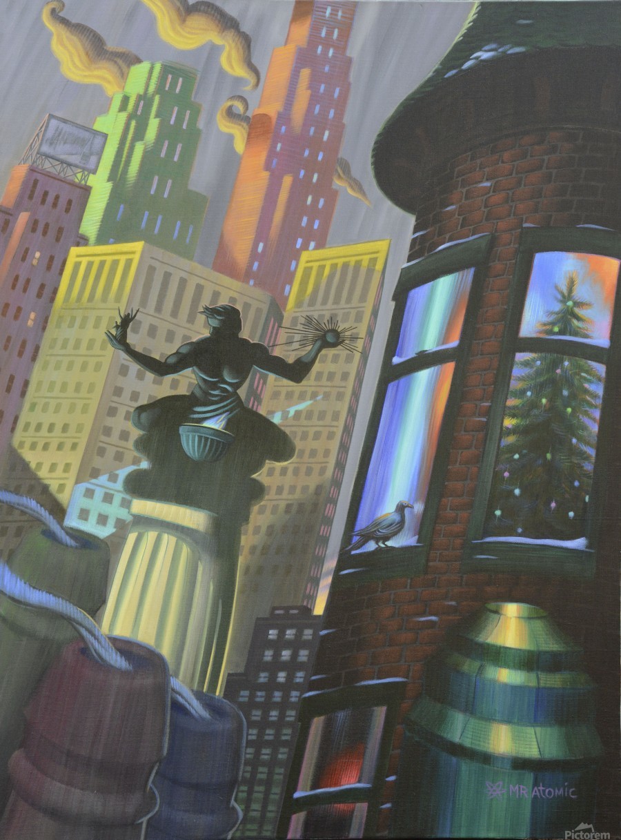 Specter Over the Motor City by Mr Atomic Art Wall Art