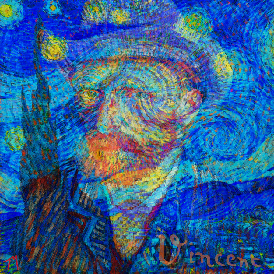 Art Hero Van Gogh Digital by Tom McGee Art Landscapes Reimmagined Wall Art