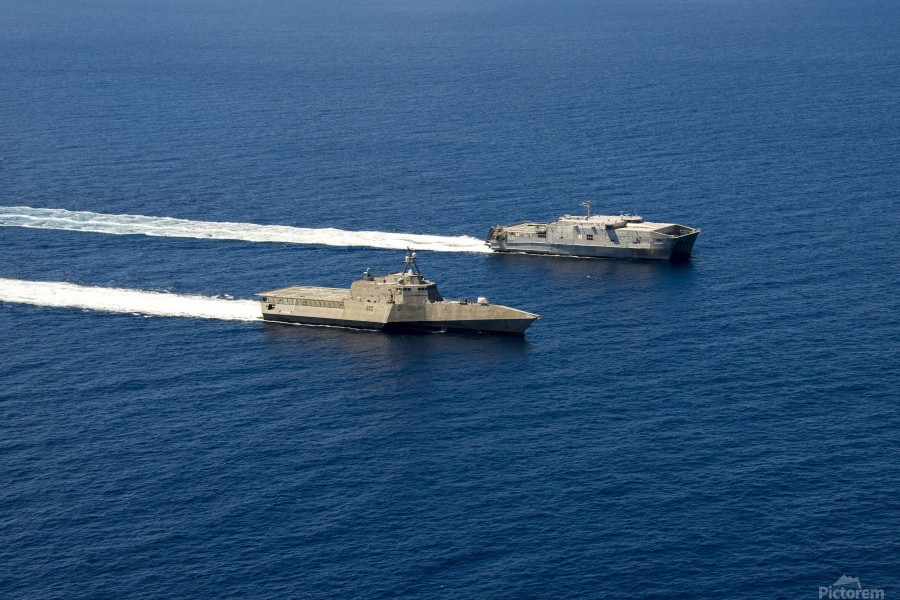 USS Coronado and USNS Millinocket transit in formation. by ...