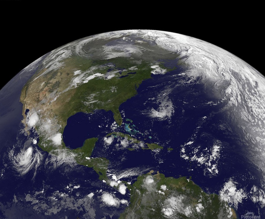 Tropical storms on planet Earth. by StocktrekImages Wall Art