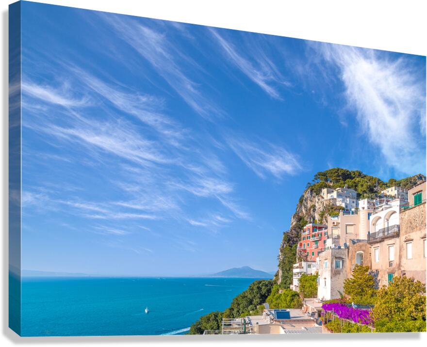 Italy scenic views of Capri from boat cruise around the island by ...