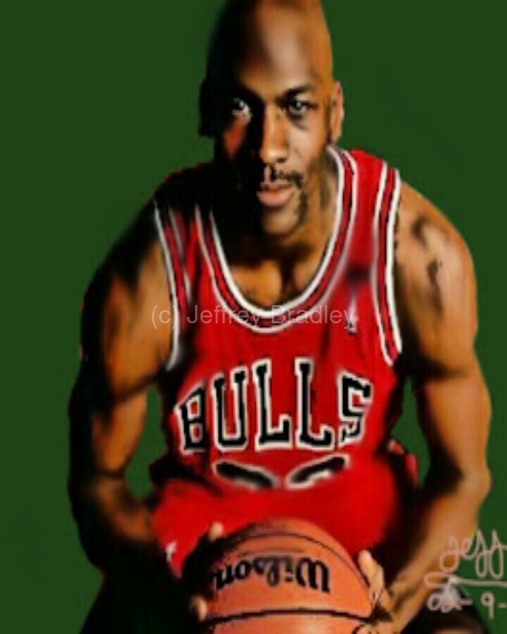 Michael Jordan The Baller by Jeffrey Bradley Wall Art