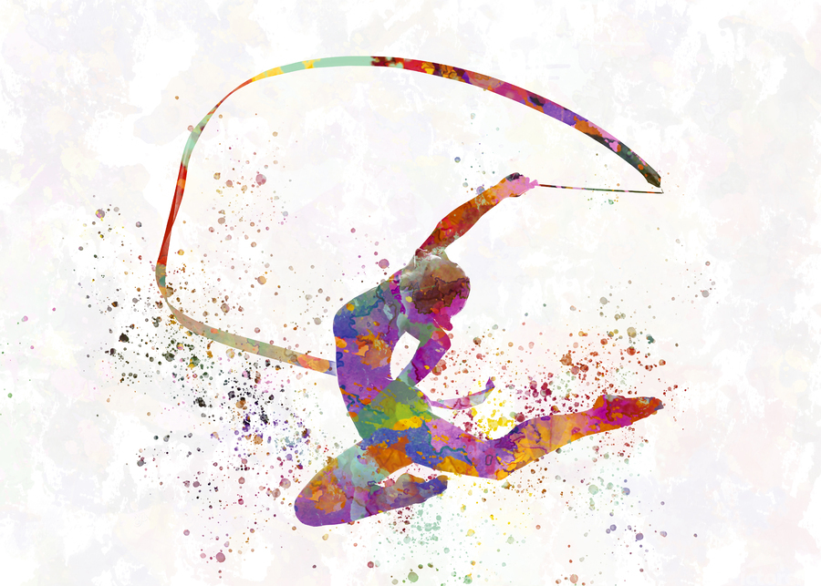Fitness-rhythmic gymnastics-sports by artvi Wall Art