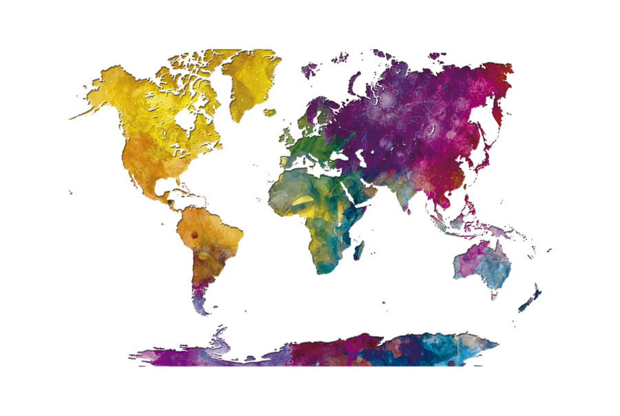 World map by artvi Wall Art