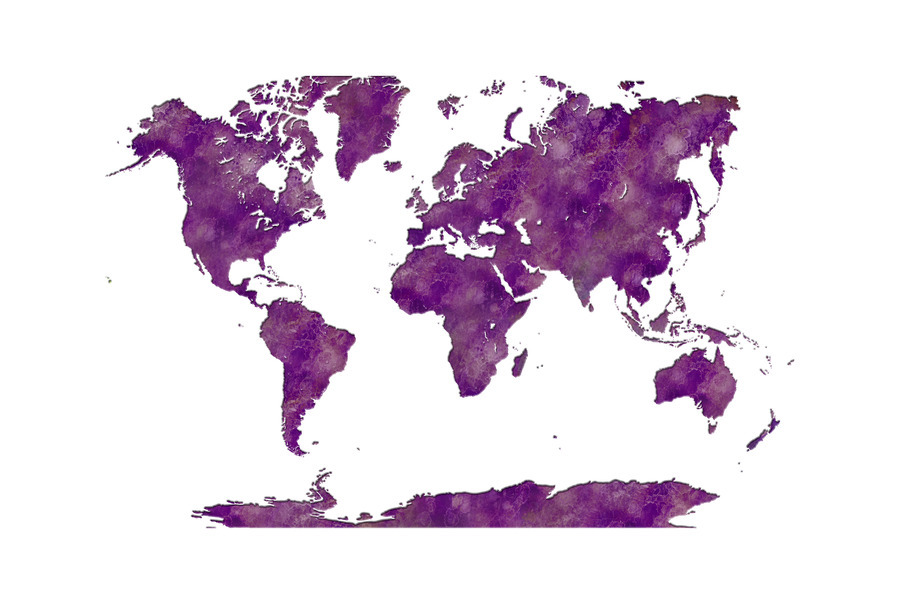 World map by artvi Wall Art