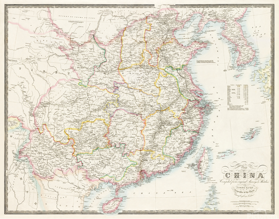 old china map by artvi Wall Art