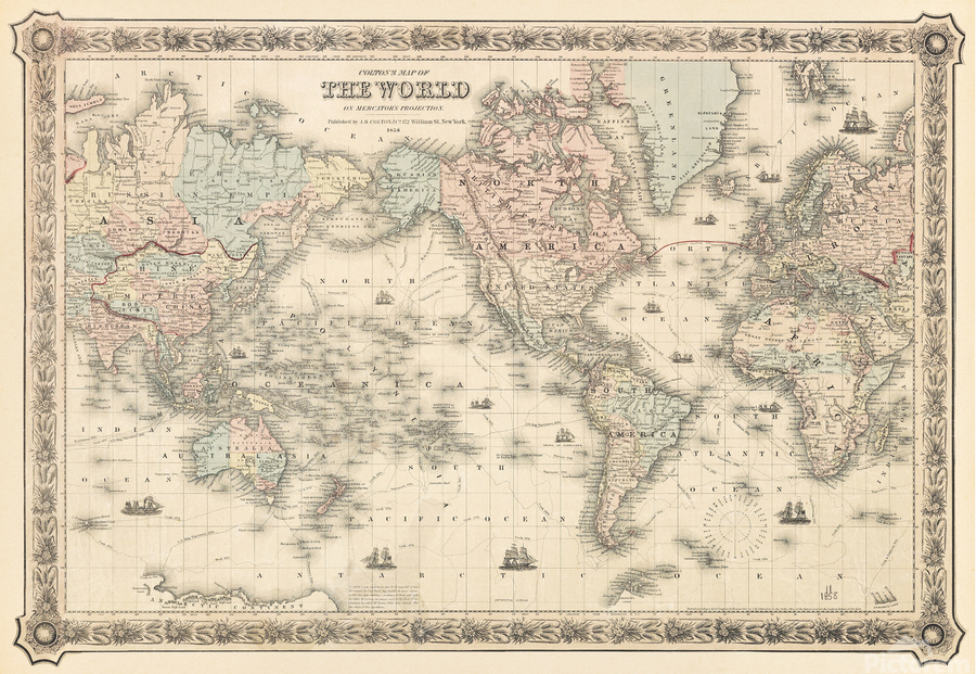 ancient world map by artvi Wall Art