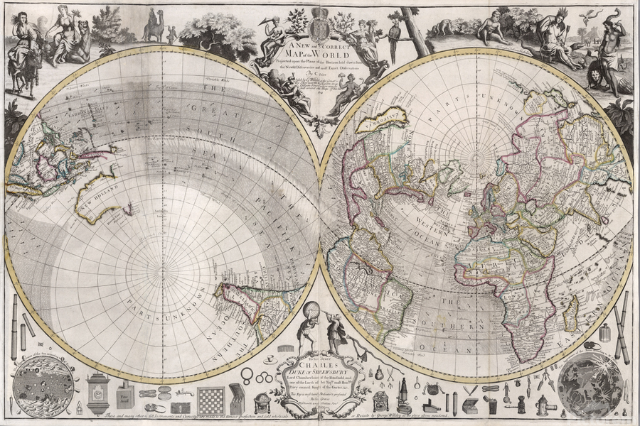 Maps-Ancient World Map by artvi Wall Art