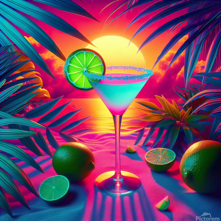 140 Creative food template. Daiquiri cocktail wit by artvi Wall Art