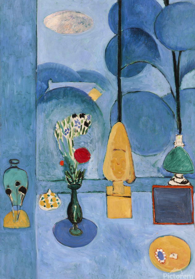 1716 Henri Matisse The Blue Window by artvi Wall Art