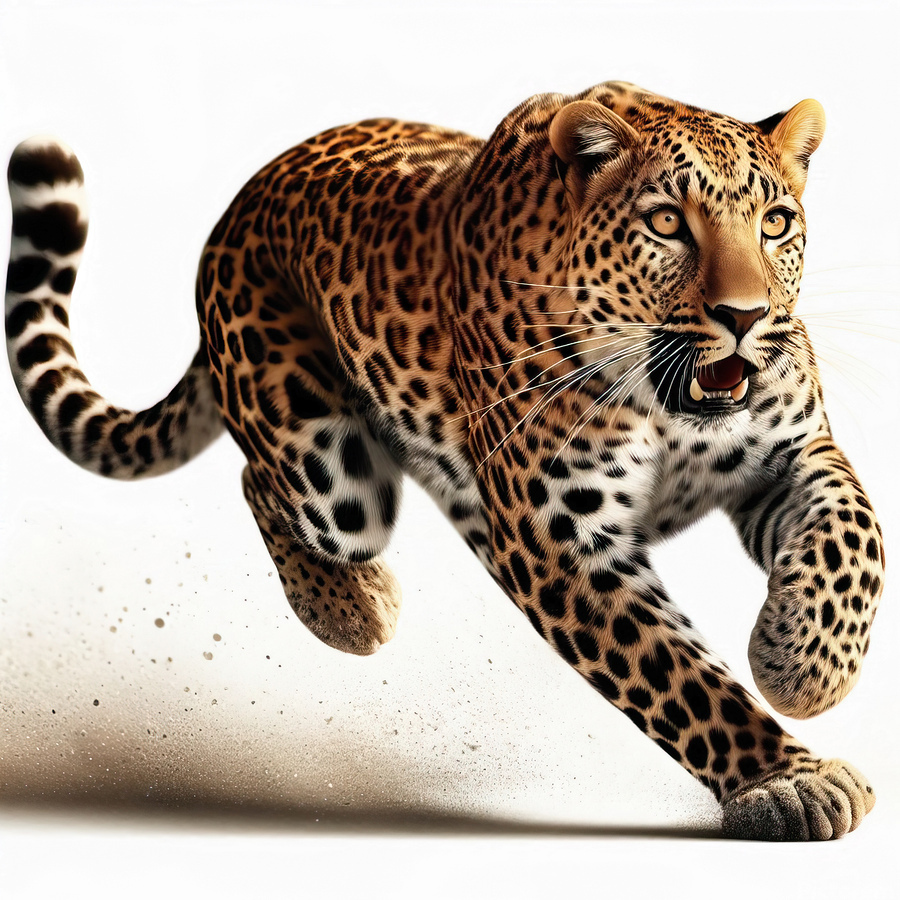 leopard running full speed