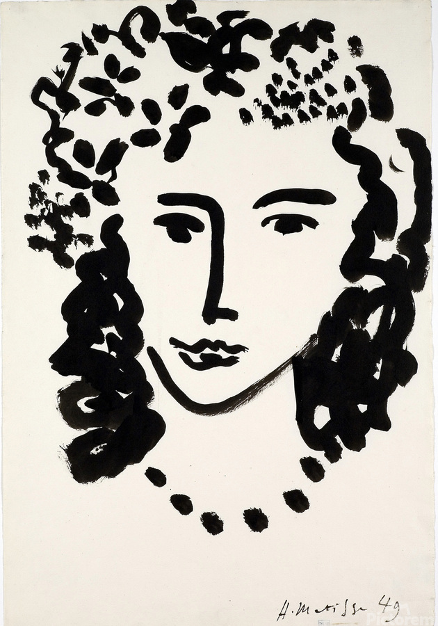 3152 henri matisse line portrait by artvi Wall Art