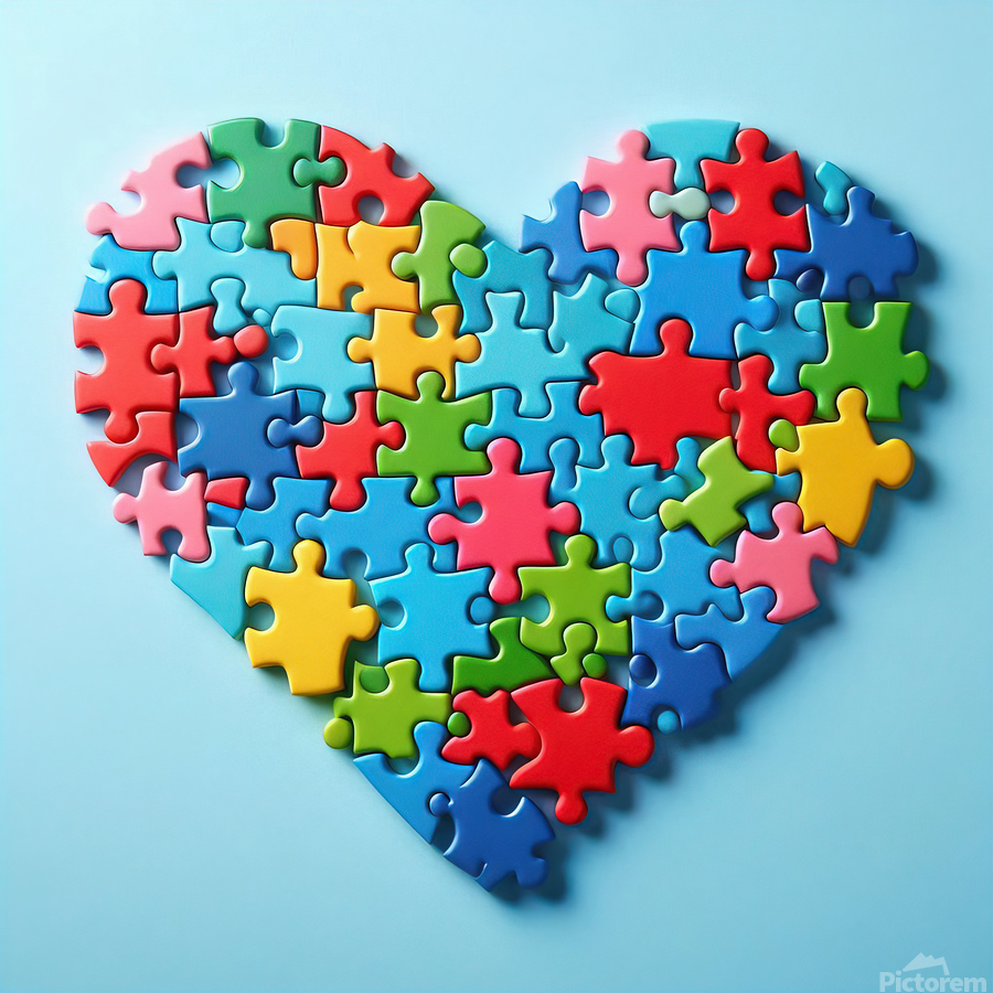 336 Colorful puzzles are assembled in the shape o by artvi Wall Art