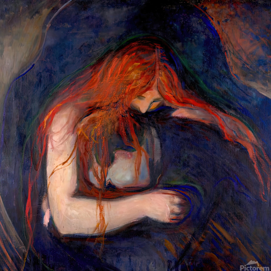 4485 Edvard Munch amor y dolor vampiresa by artvi Wall Art