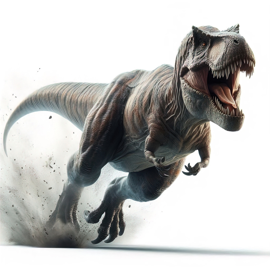 333 Tyrannosaurus rex Dinosaur at full speed long by artvi Wall Art