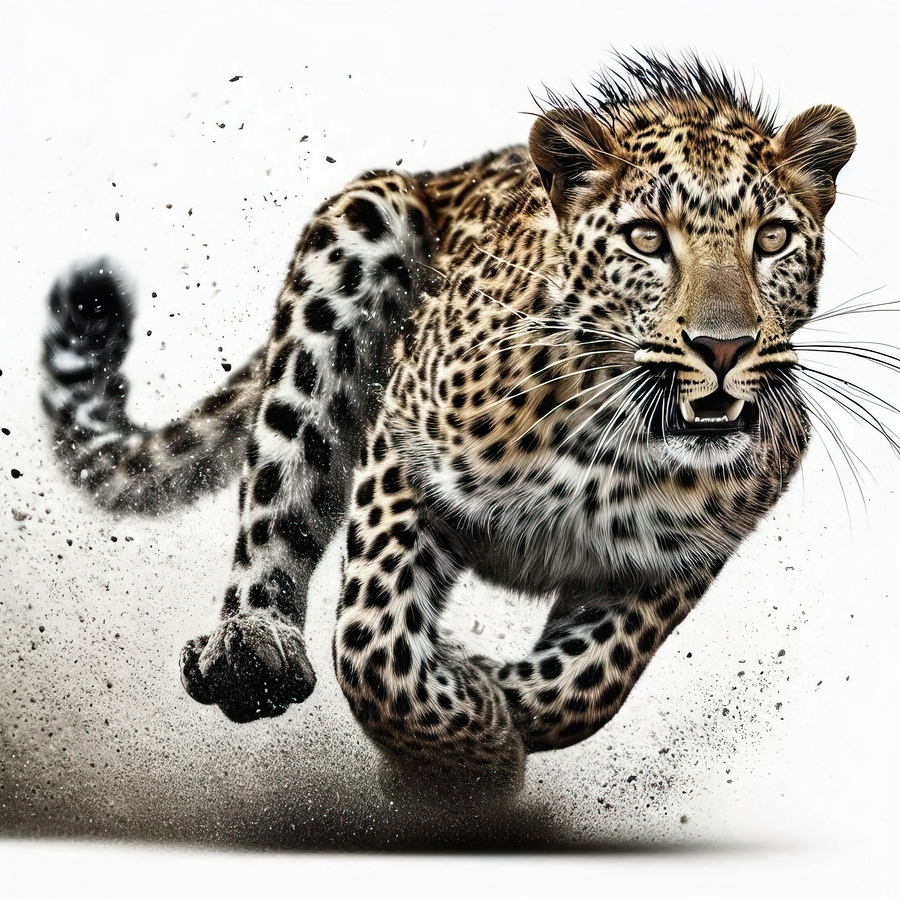 leopard running full speed