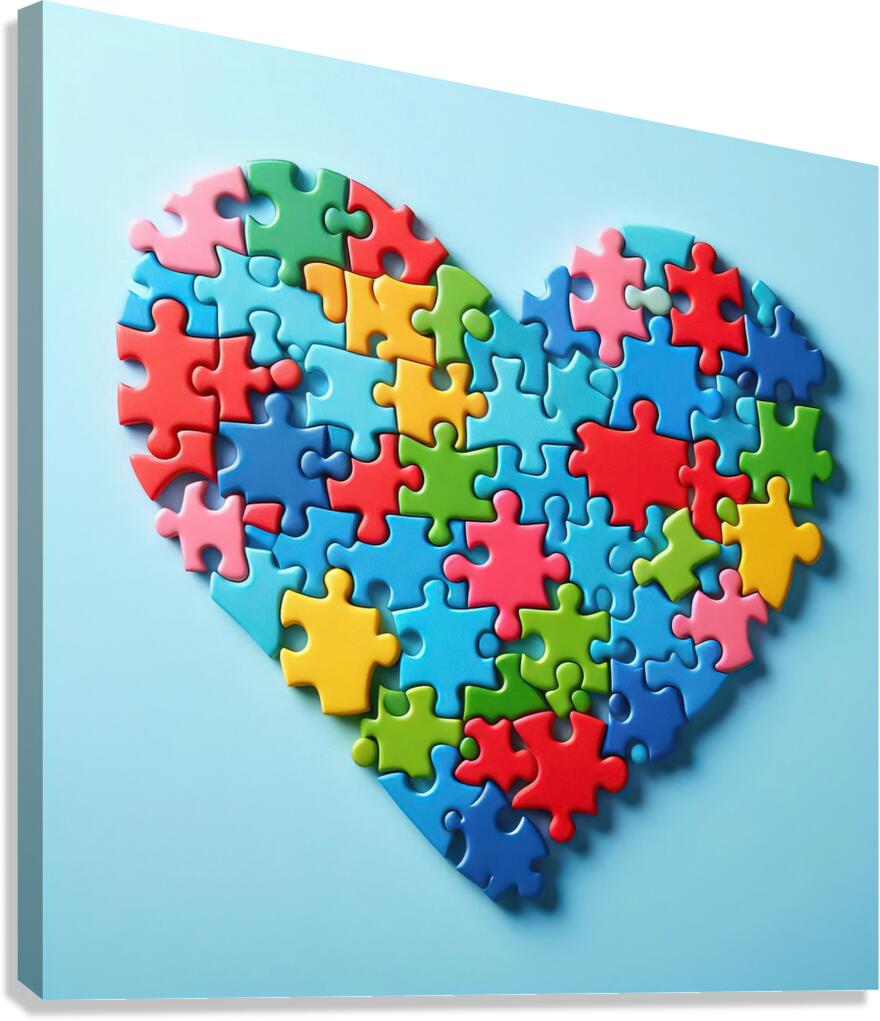 336 Colorful puzzles are assembled in the shape o by artvi Wall Art