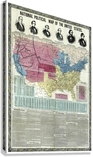 5206 United States National political map 1856 vi by artvi Wall Art