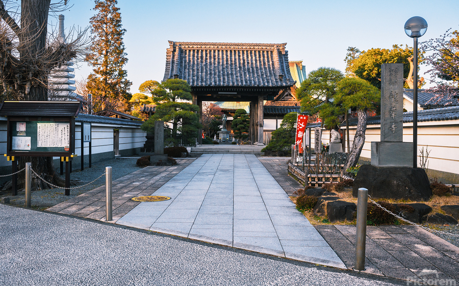 Large Wooden Sanmon Gate with Gabled Tiled Roof of Ryuge ji Temp by ...