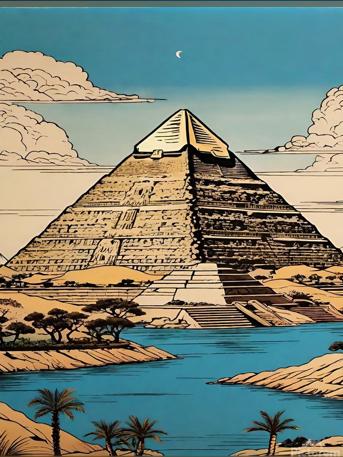 Pyramid of Egypt drawing art 2 by Dona Art Wall Art
