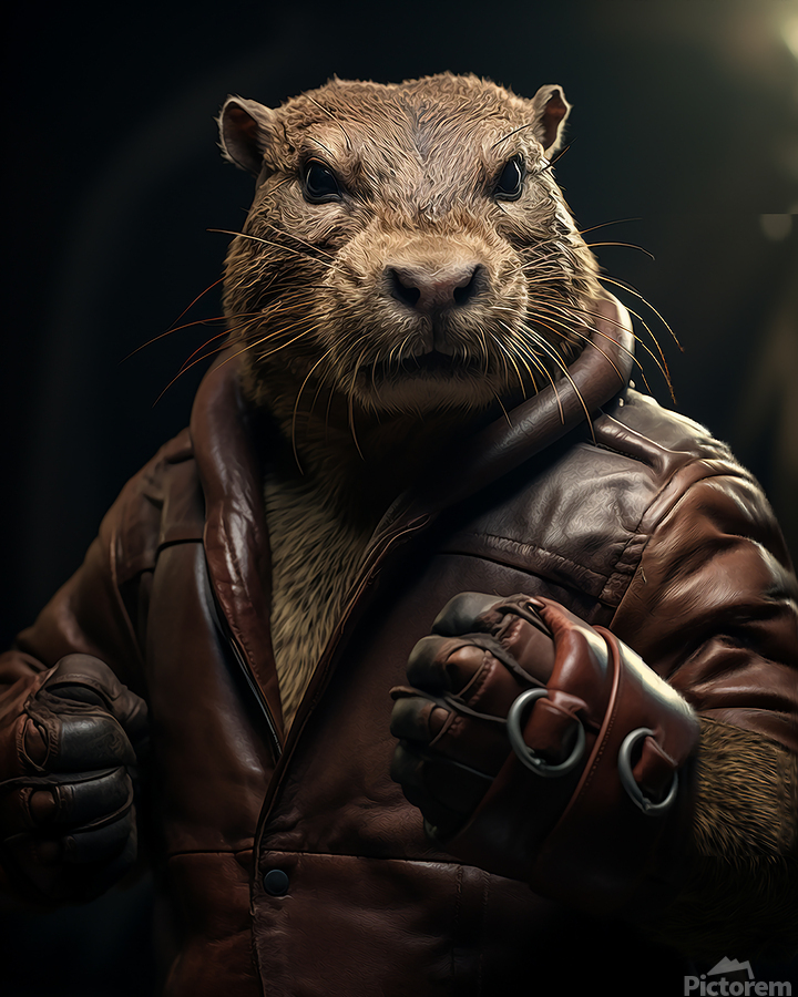 Capybara Combatant: The Rodent Rumble by Animal Fighters Wall Art