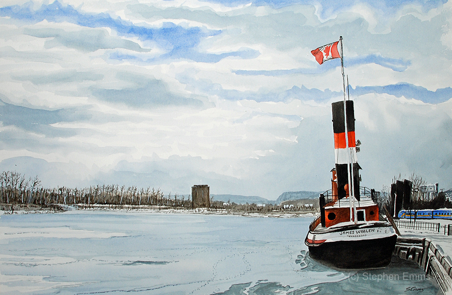James Whalen Tug Boat Painting by Stephen Emms Wall Art