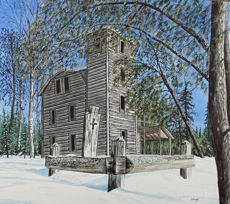 White Otter Castle Grave Painting by Stephen Emms Wall Art