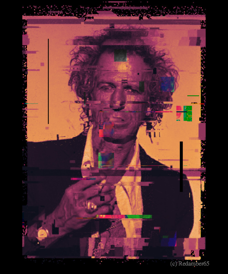 Keith Richards Unique Pixel Abstract Art by Redamber65 Wall Art