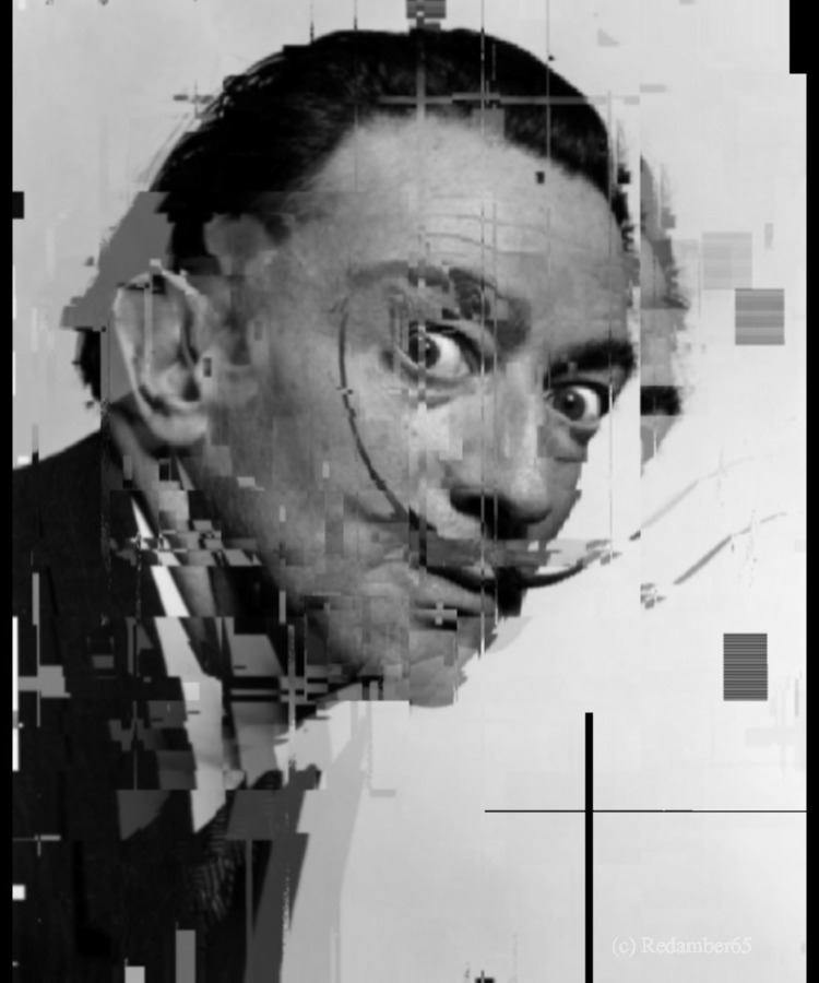 Salvador Dali Unique Pixel Abstract Art by Redamber65 Wall Art
