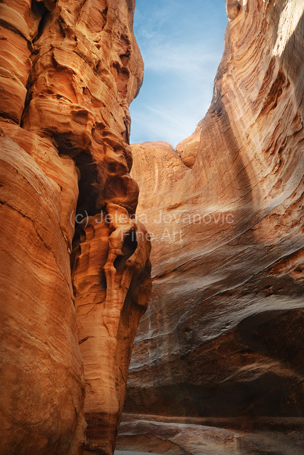 The Siq entrance to ancient town of Petra Jordan by Jelena Jovanovic ...