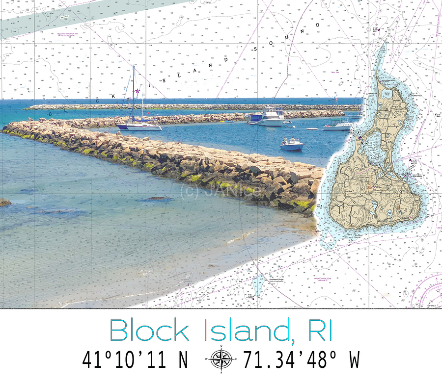 Block Island Jetty by JANIce Wall Art