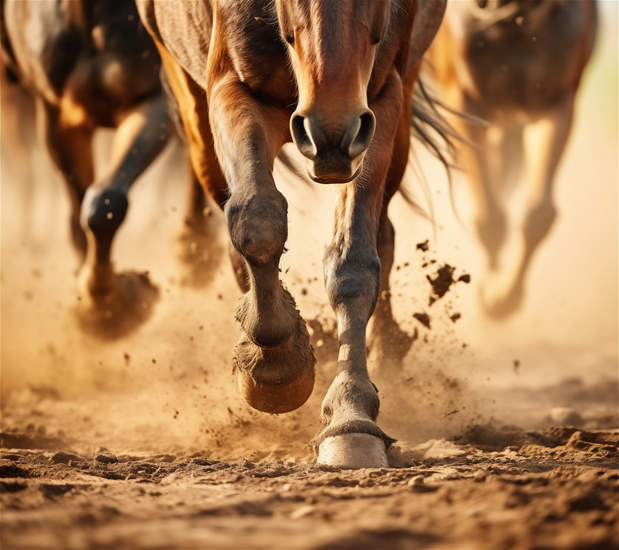 Equine Exodus Running Horses Photorealistic Rustic Digital Artwork by ...