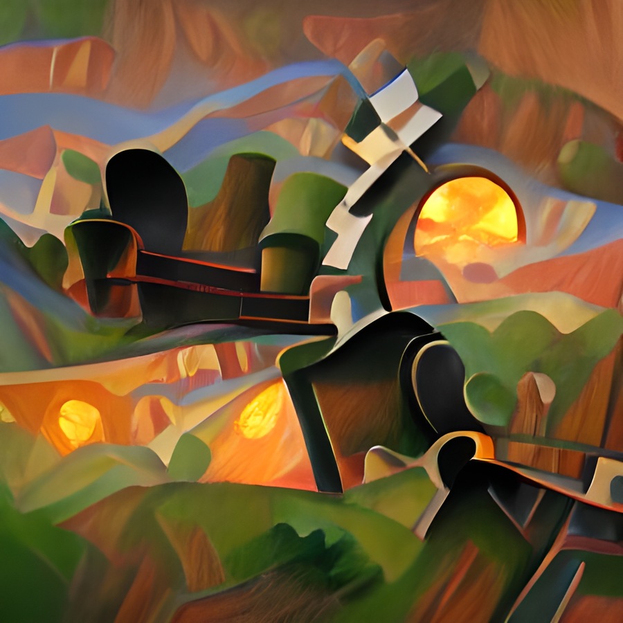 Chugging Along by Digital Fine Art io Wall Art