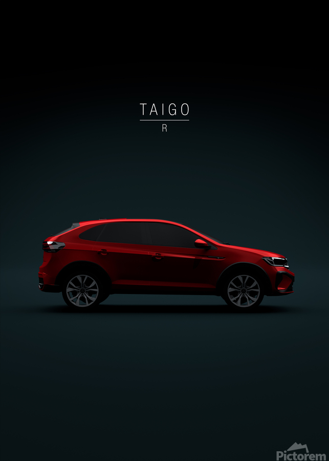 2022 Volkswagen Taigo R - Red by 21mxm Wall Art