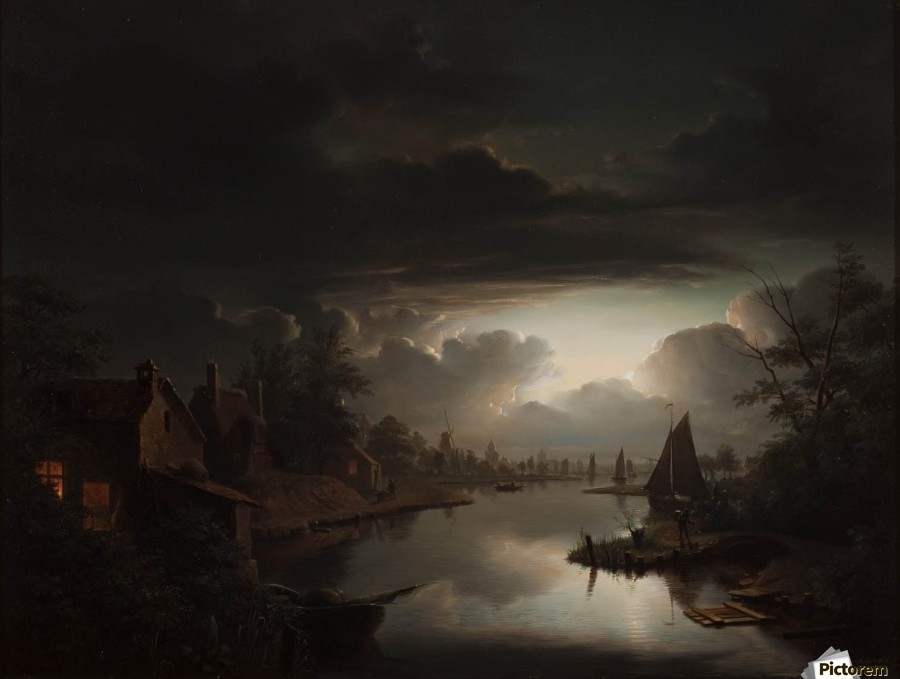 Flemish landscape by Petrus van Schendel Wall Art